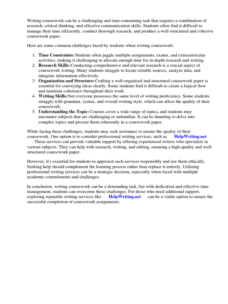 Coursework Writing Tips | PDF