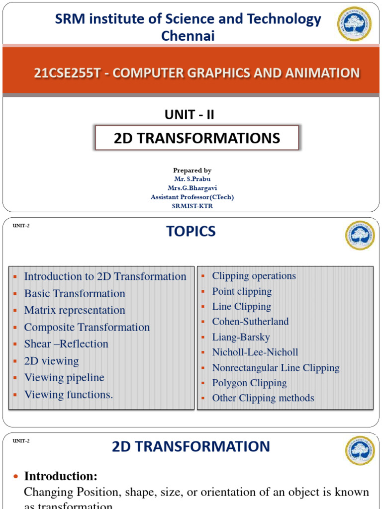 Cga Unit 2 | PDF | Matrix (Mathematics) | 2 D Computer Graphics