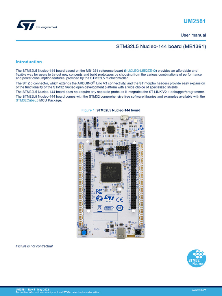 Um2581 Stm32l5 Nucleo144 Board Mb1361 Stmicroelectronics | PDF | Microcontroller | Classes Of ...