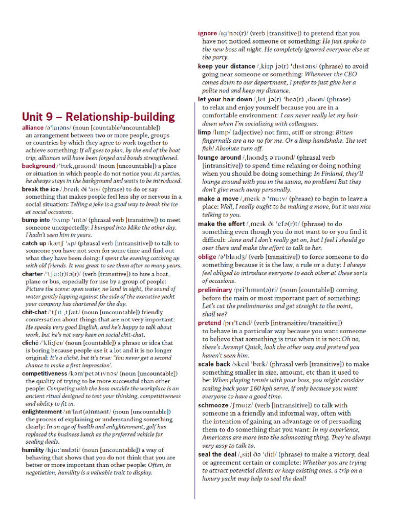 Week 02 Unit 9 GLOSSARY | PDF