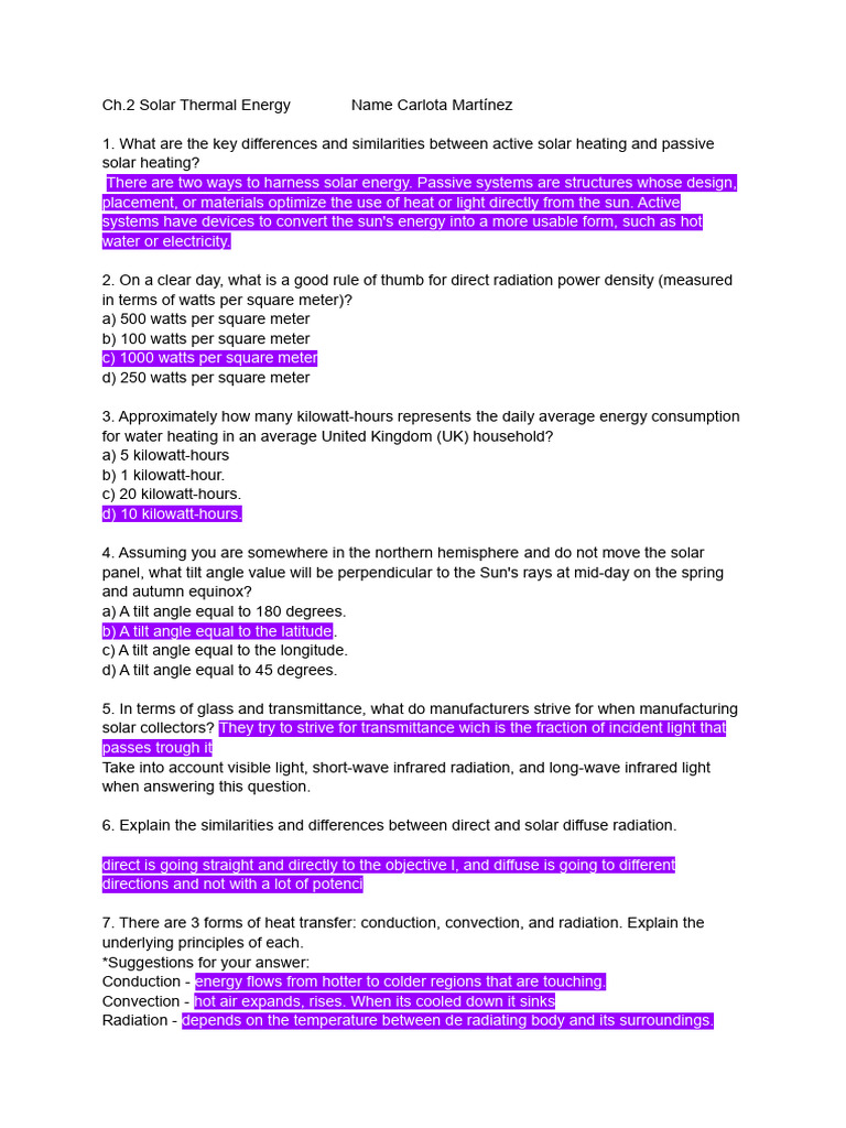 Solar Quiz | Download Free PDF | Solar Energy | Heat
