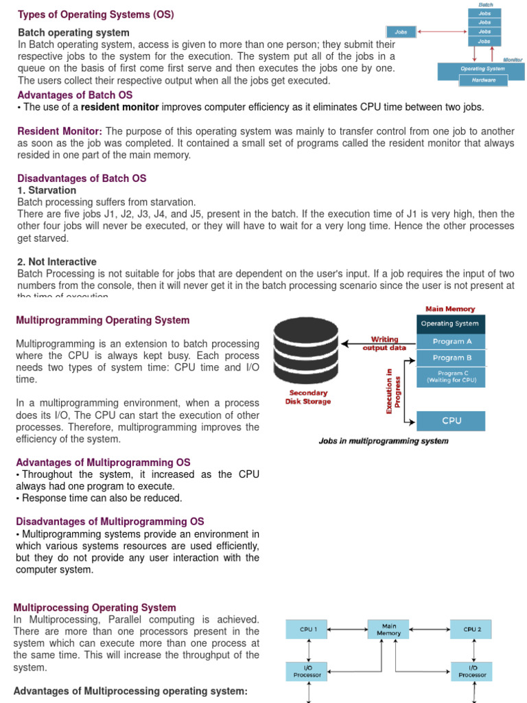 Unit-1 - OS Types | PDF | Process (Computing) | Operating System
