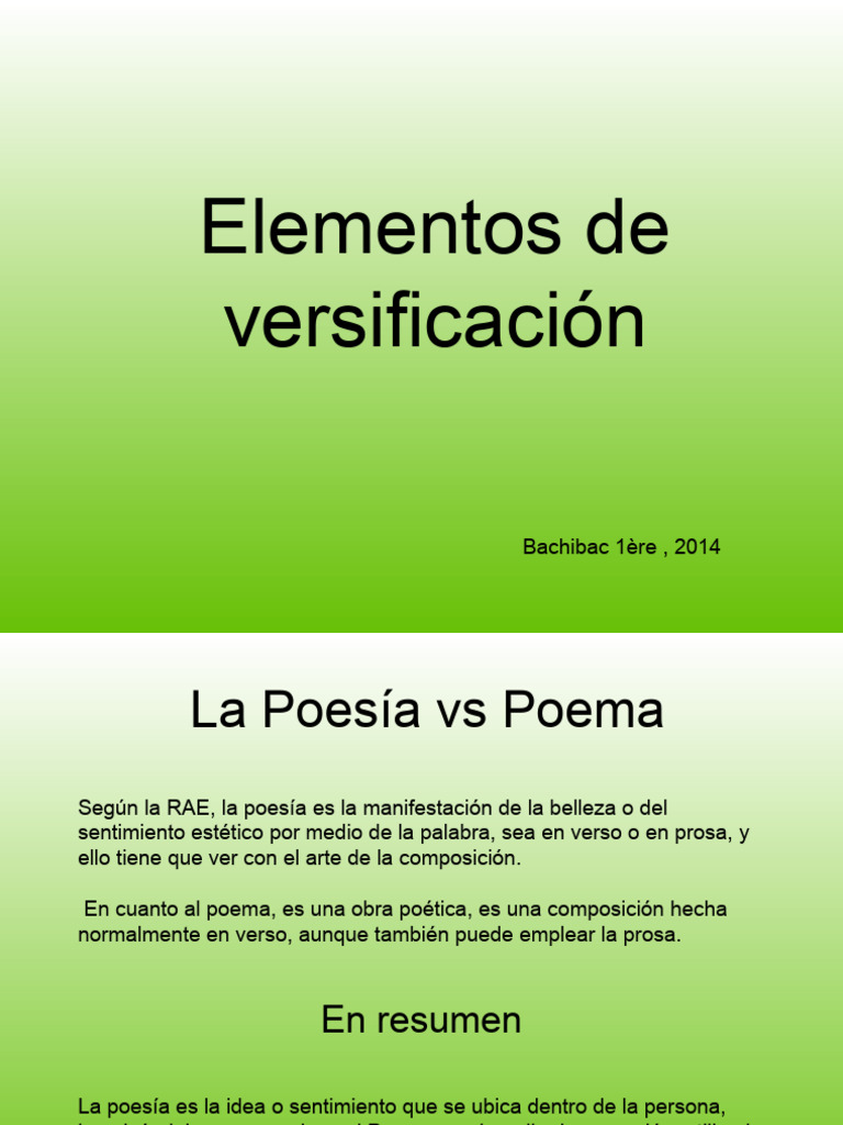 Elementos de Versificacion Bachibac | PDF