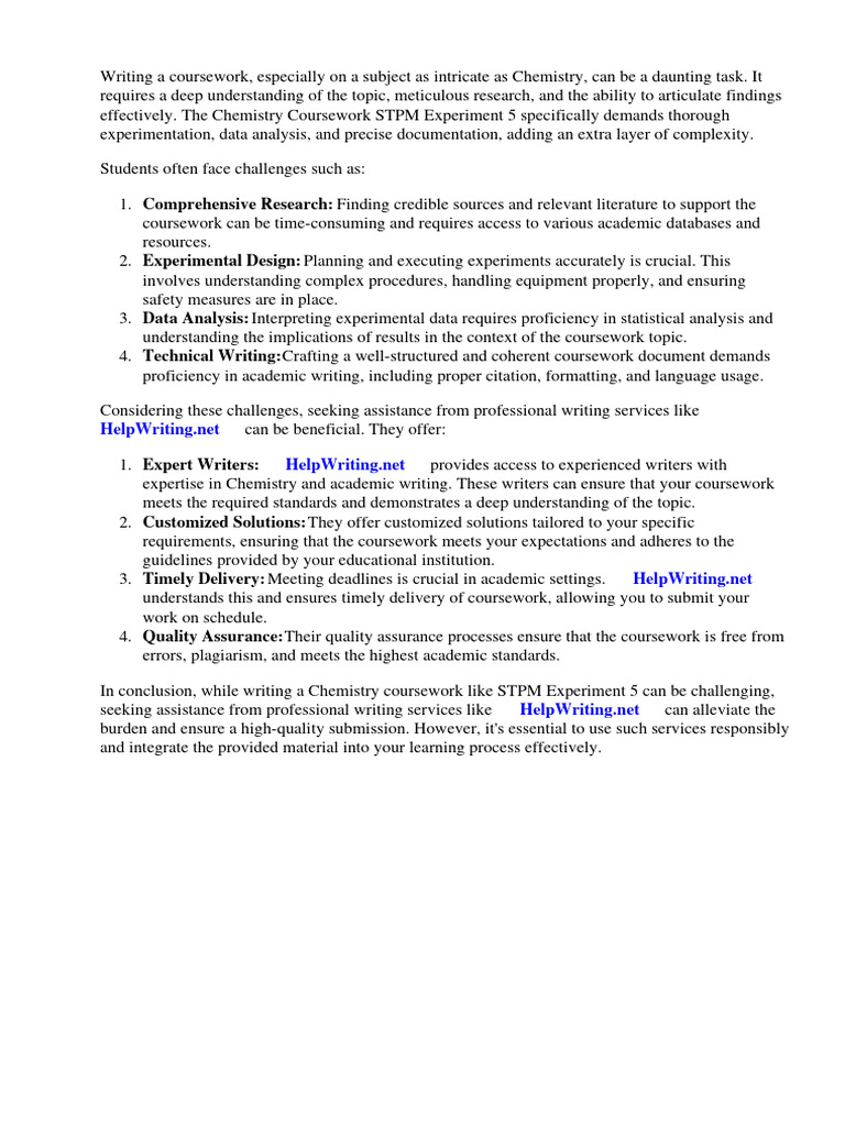 Chemistry Coursework STPM Experiment 5 | PDF | Soil | Chemistry