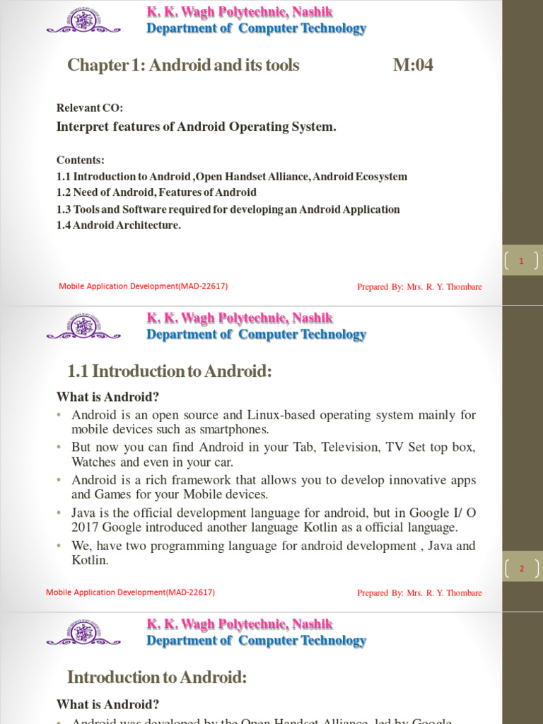 Android and Its Tools | PDF | Android (Operating System) | Application Software