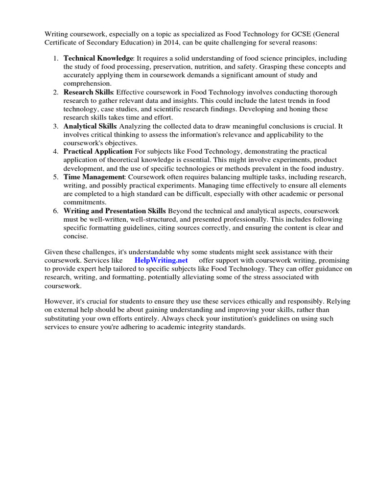Food Technology Gcse Coursework 2014 | PDF | Knowledge | Nutrition