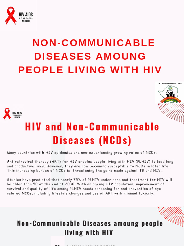 Non-Communicable Diseases Amoung People Living With Hiv | PDF | Non Communicable Disease | Hiv/Aids