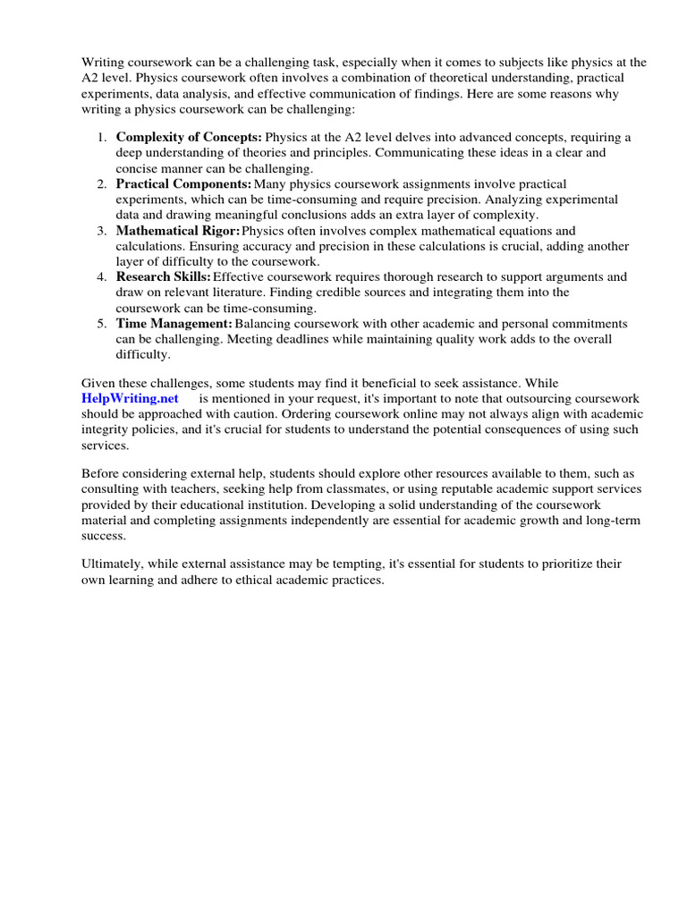 Physics Coursework Ideas A2 | PDF | Gce Advanced Level (United Kingdom ...