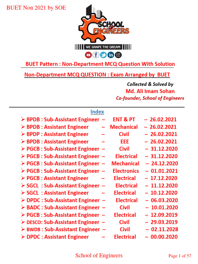 BUET Non 2021 | PDF