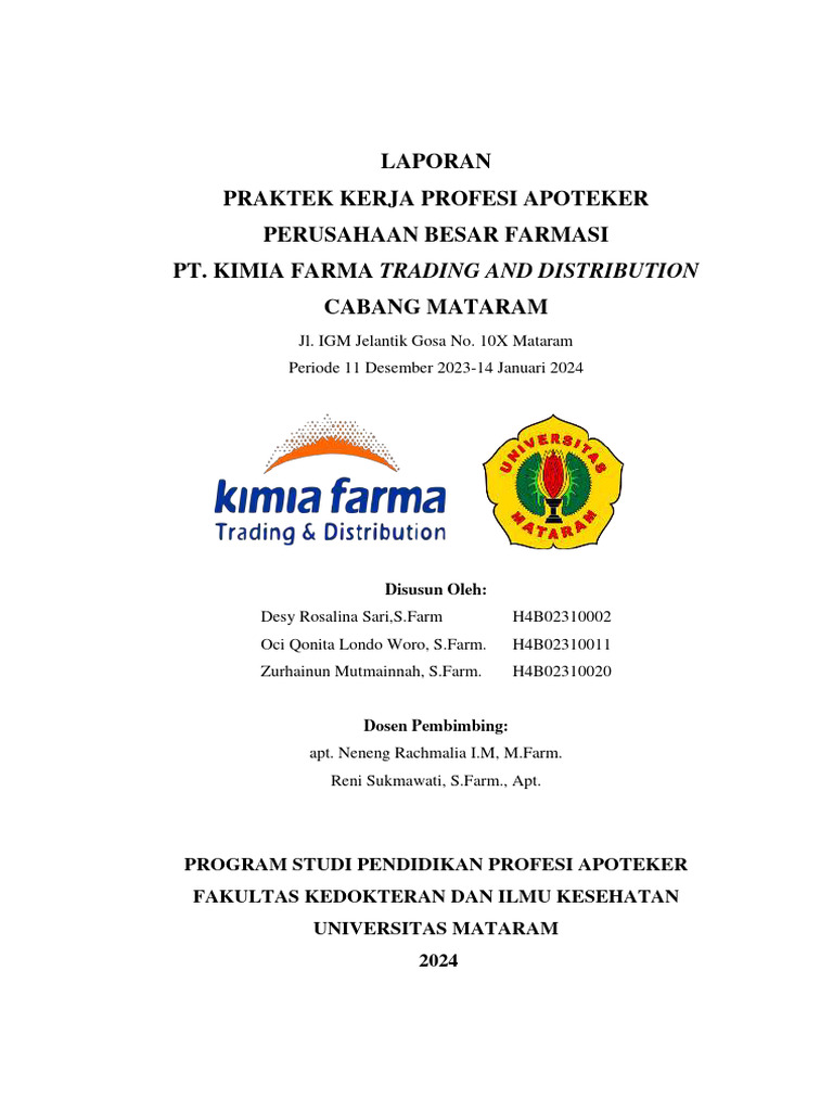 Laporan Pkpa PBF KFTD Kelompok 2 | PDF