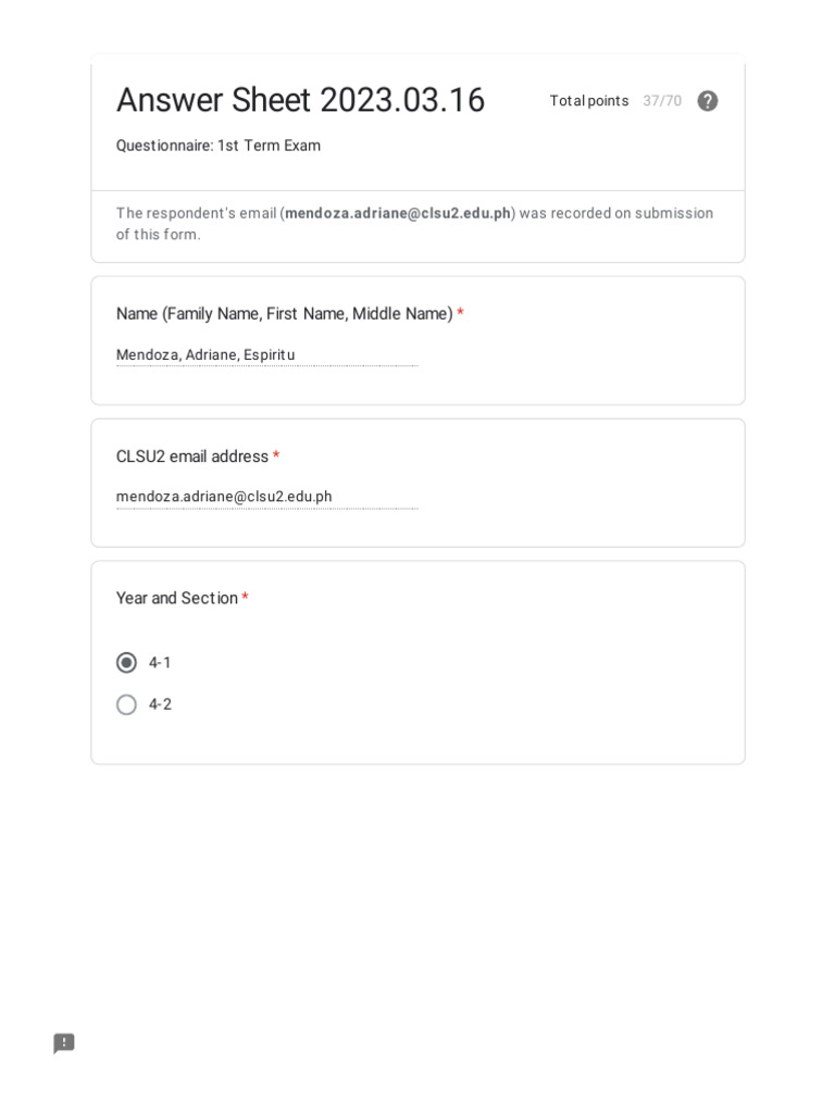 Answer Sheet 2023.03.16 FTE | PDF
