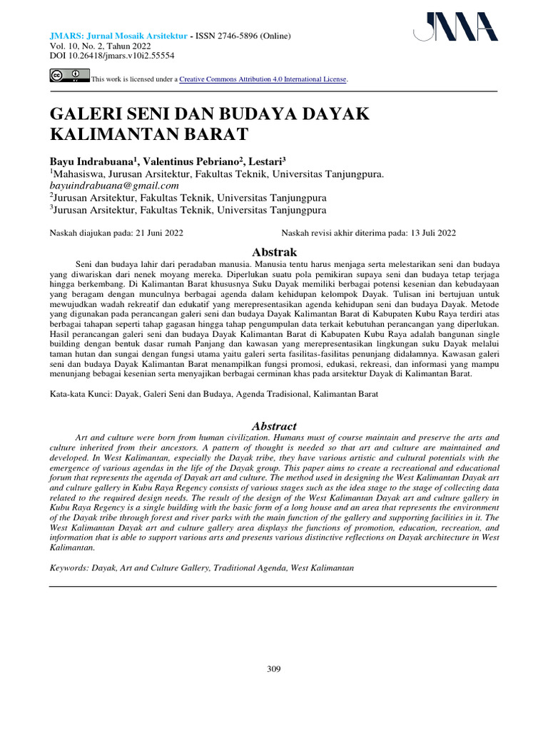 Galeri Seni Dan Budaya Dayak Kalbar | PDF