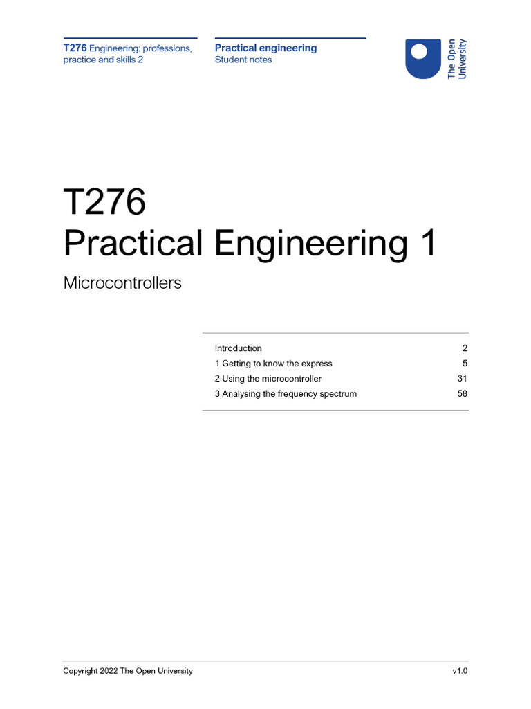 T276 Practical Engineering 1 - Microcontrollers | PDF | Booting ...