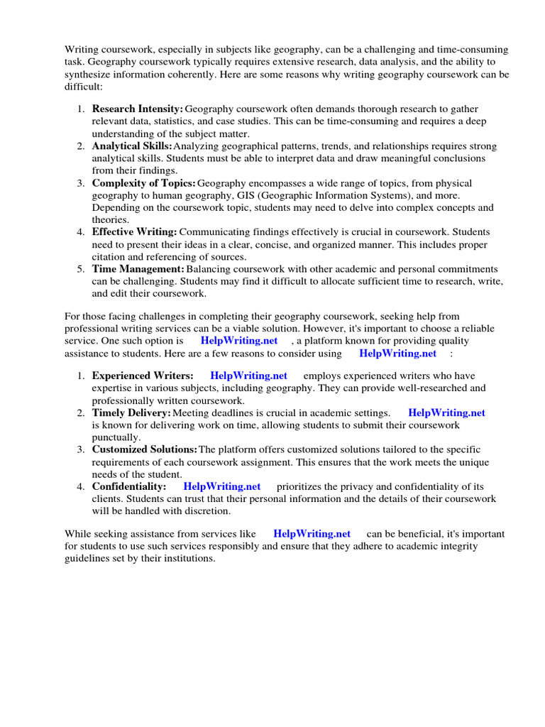 How To Write Geography Coursework | PDF | Geography