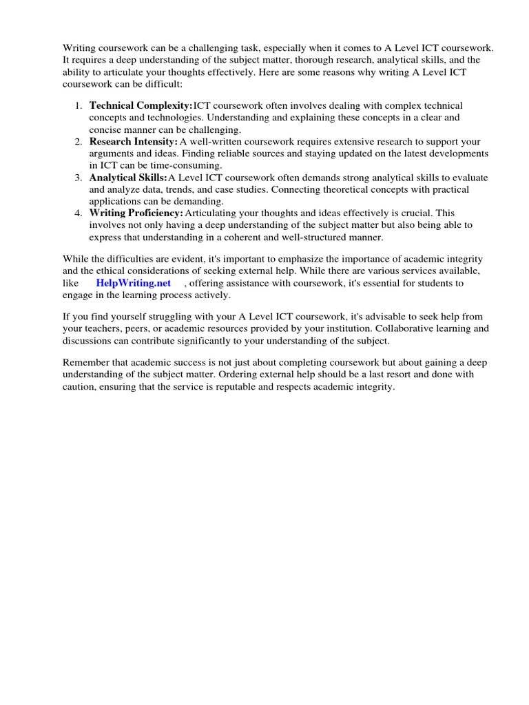 A Level Ict Coursework Help | PDF | Educational Technology | Databases