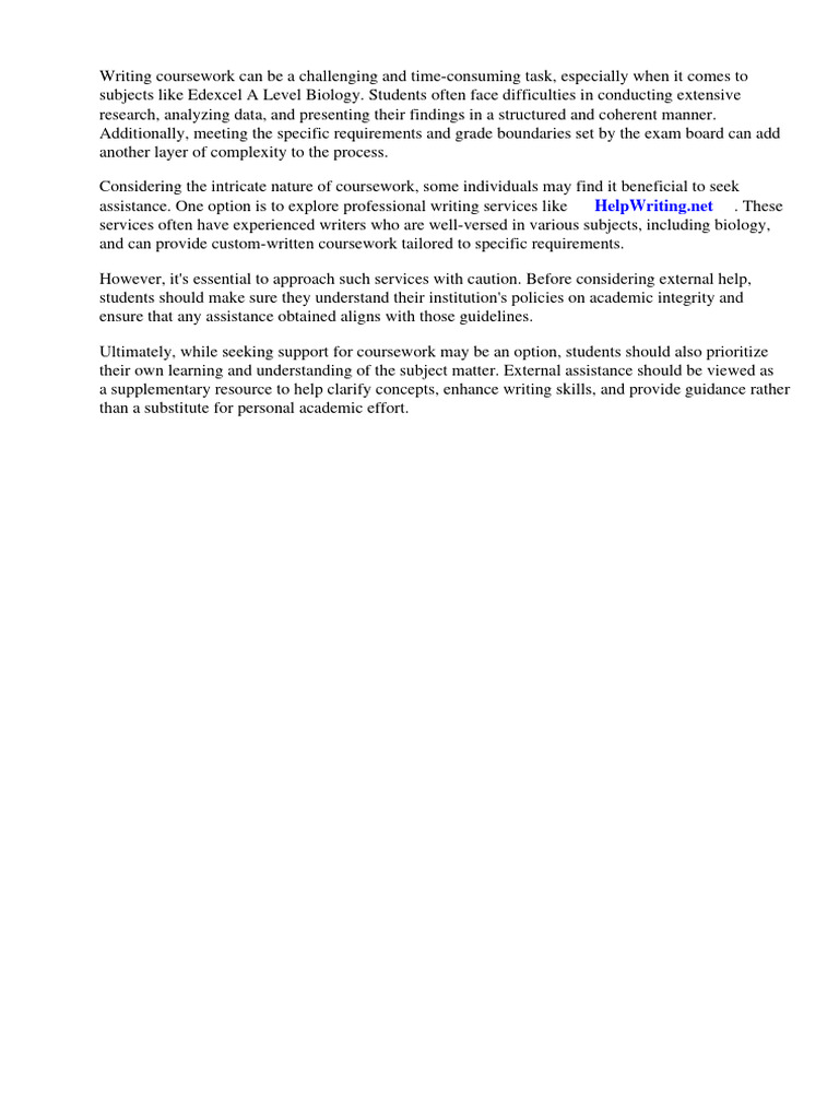 Edexcel A Level Biology Coursework Grade Boundaries | PDF | Gce ...