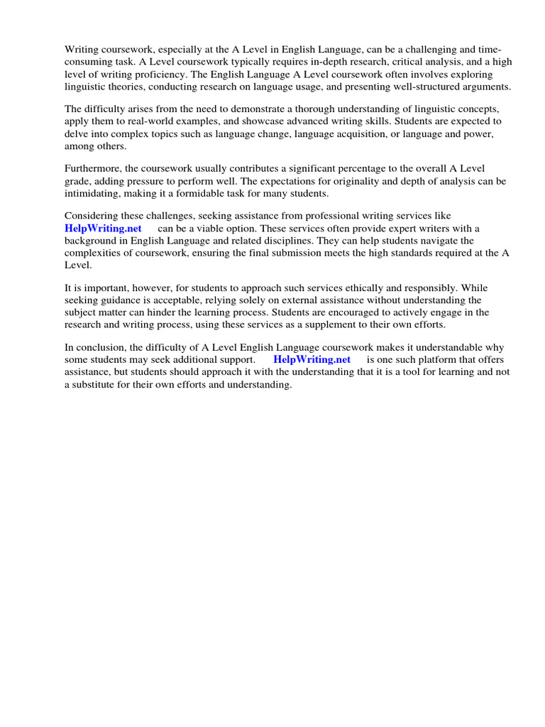 English Language A Level Coursework Percentage | PDF | Academic Degree
