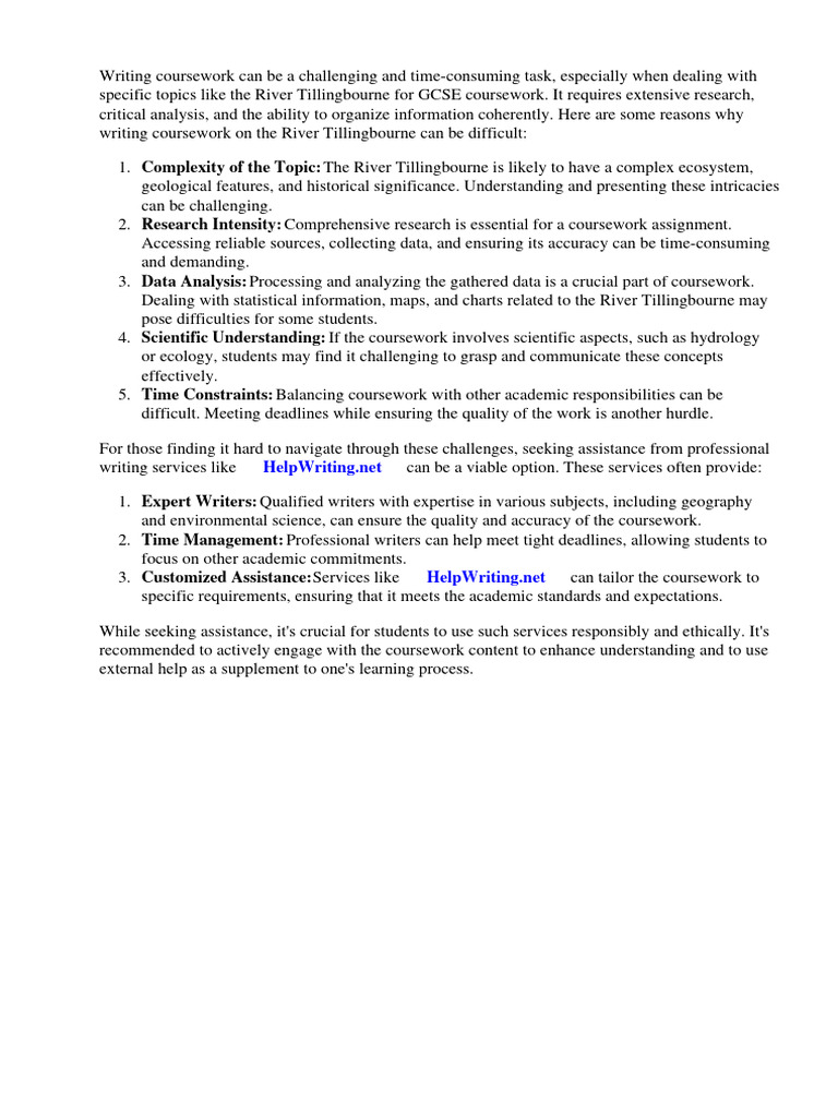 River Tillingbourne Gcse Coursework | PDF | River | Geography