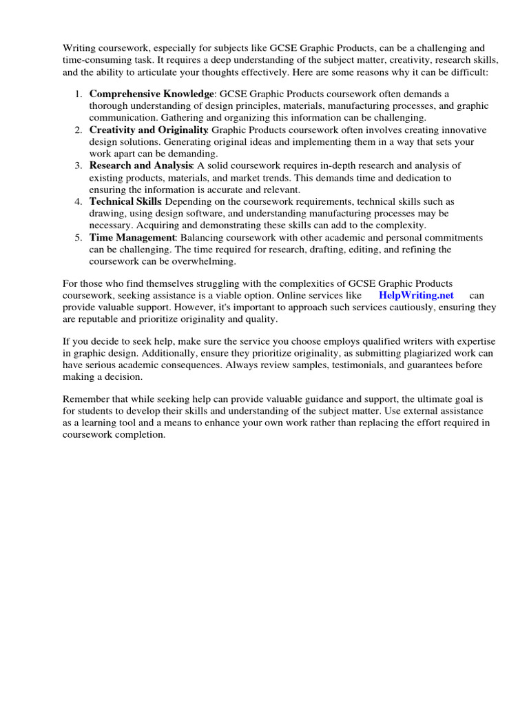 Gcse Graphic Products Coursework | Download Free PDF | Information ...