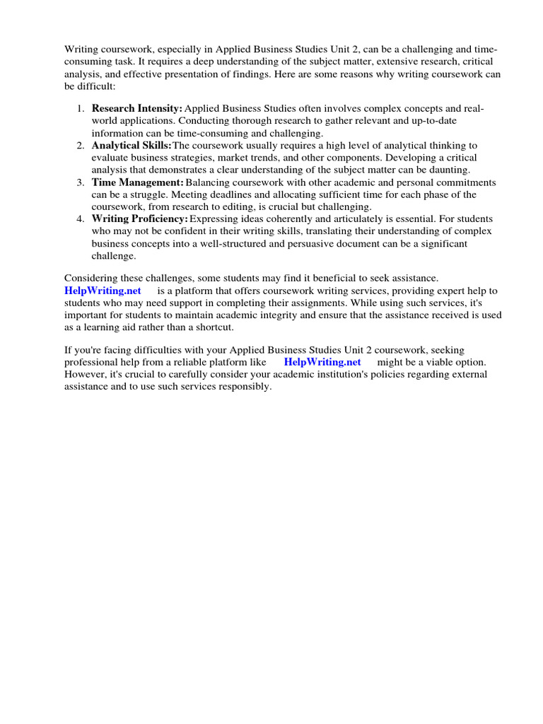 Applied Business Studies Unit 2 Coursework | PDF | Advertising | Employment