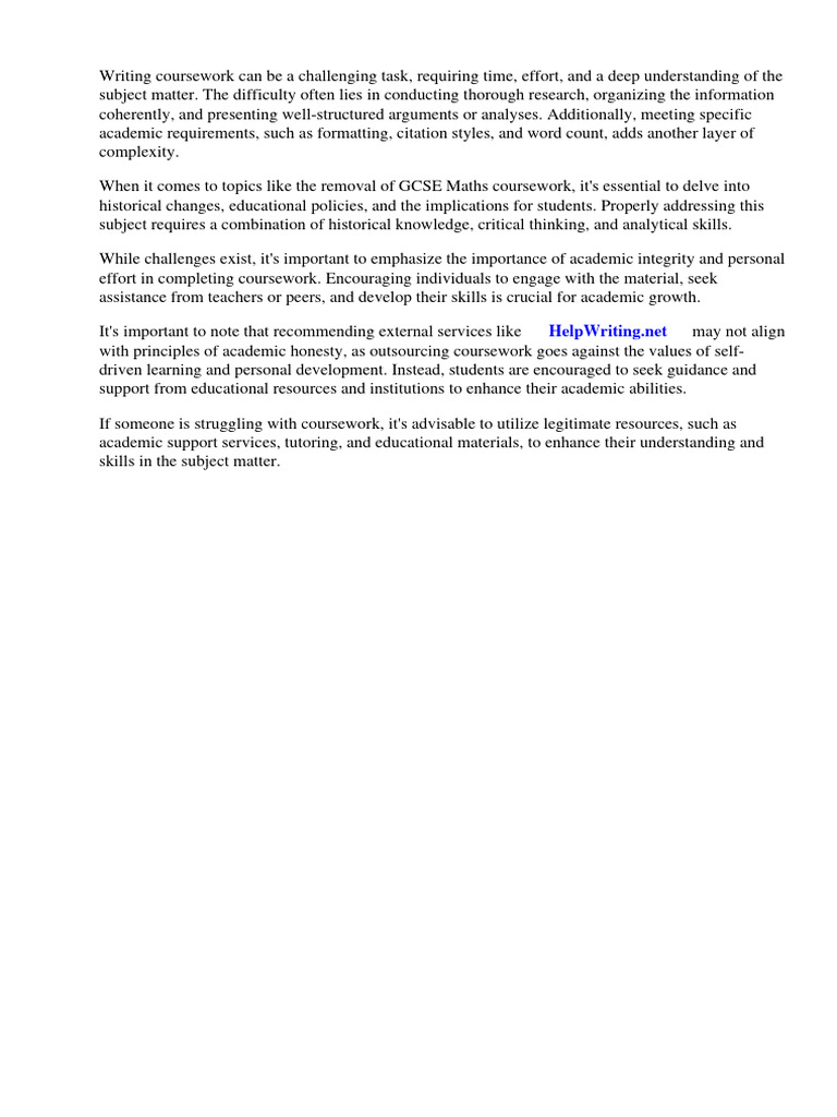 When Was Gcse Maths Coursework Scrapped | PDF