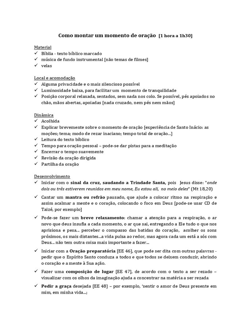 Como Montar Um Momento de Oração | PDF | Religião e Espiritualidade