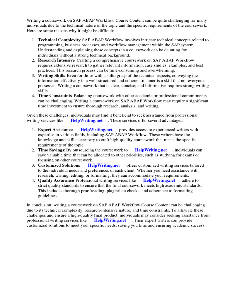 Sap Abap Workflow Course Content | PDF | Software Engineering | Information Technology