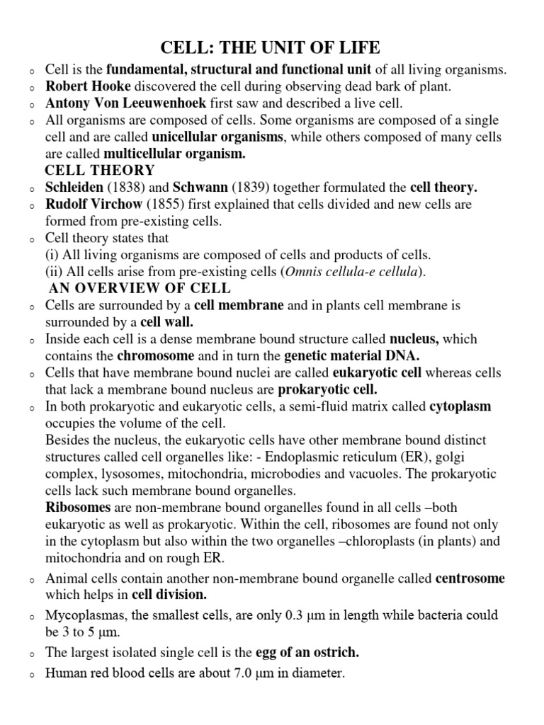 The Cell | Download Free PDF | Cell (Biology) | Chloroplast