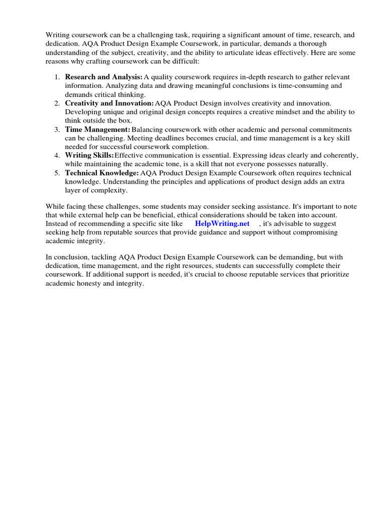 Aqa Product Design Example Coursework | Download Free PDF | Creativity ...