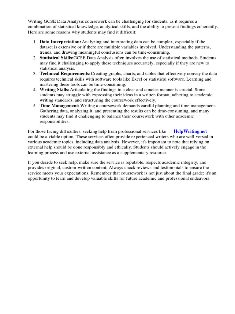 Gcse Data Analysis Coursework Pdf Statistics Data Analysis