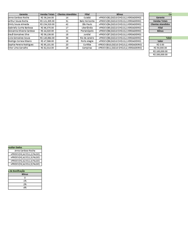 Exemplos PROCV | PDF