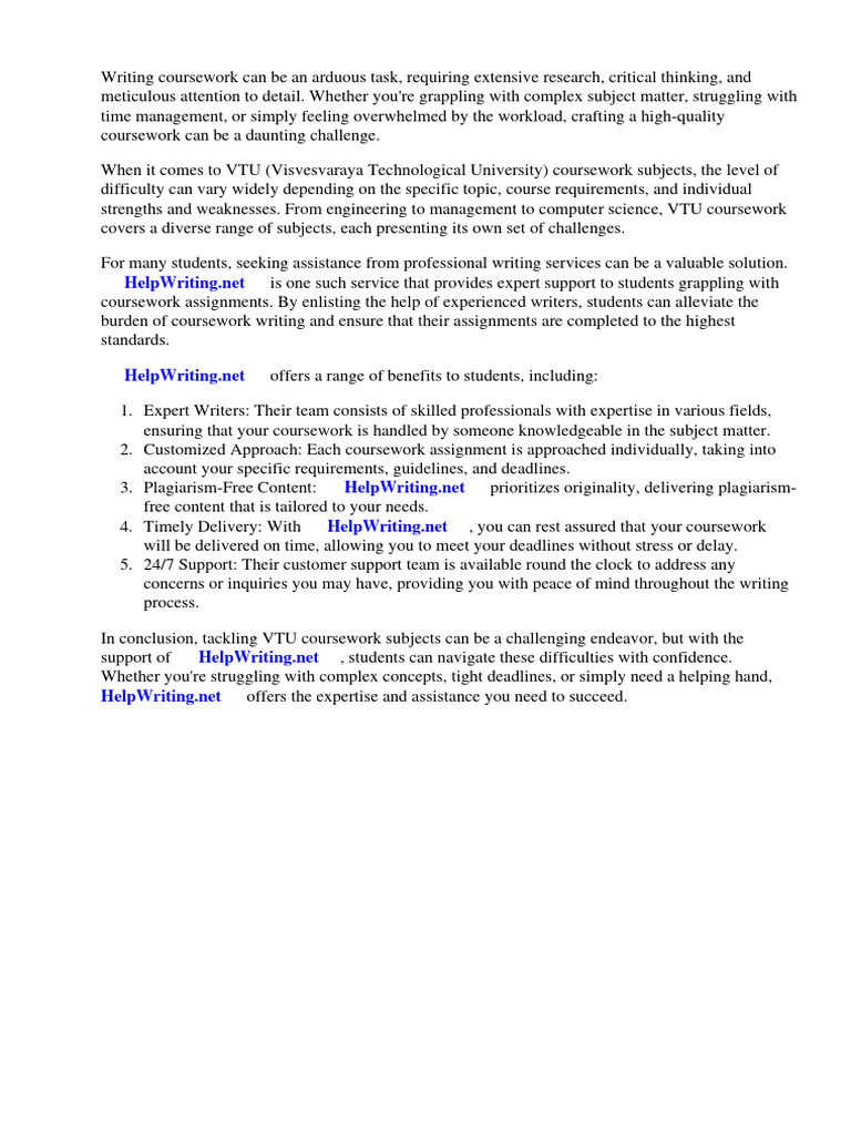 Vtu Course Work Subjects | PDF | University And College Admission | Thesis