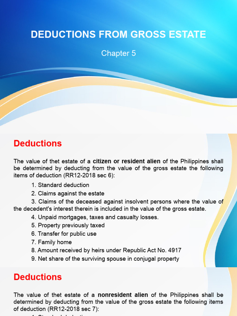 Deductions From Gross Estate | PDF | Tax Deduction | Loans