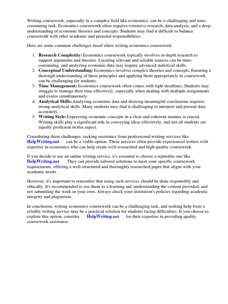 Economics Coursework Examples | PDF | Monopoly | Valuation (Finance)