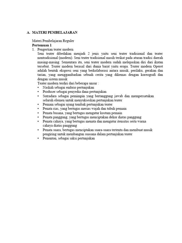 Panduan Dasar Teater Modern | PDF