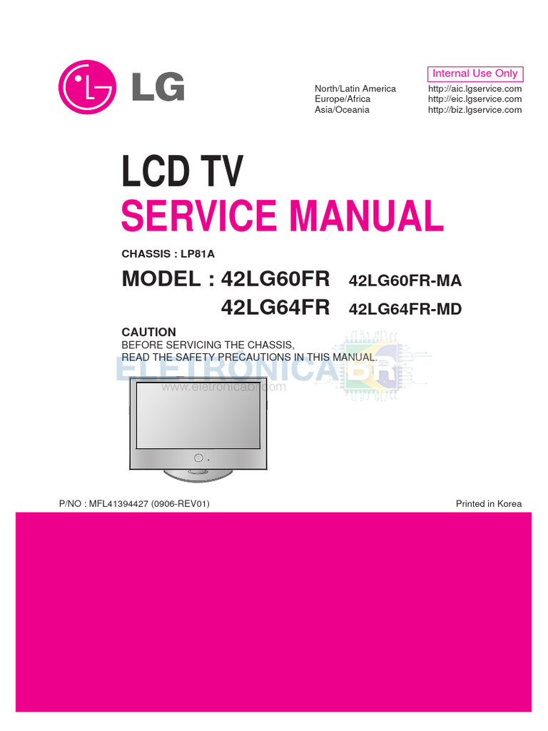 Esquema Schematic TV LG - 42LG60fr | PDF | Resistor | High Definition Television