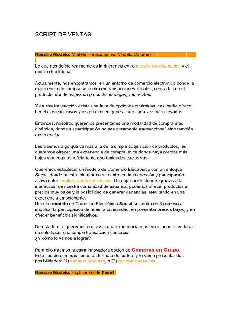 Script de Ventas | PDF