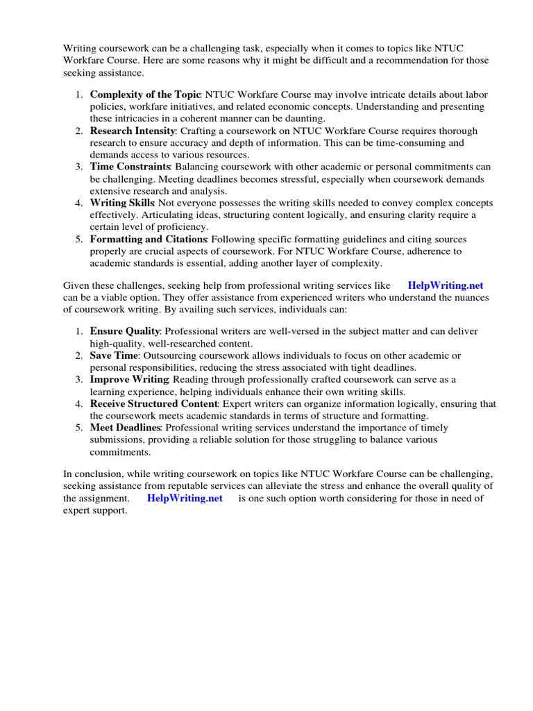 Ntuc Workfare Course | PDF | Learning | Trade Union