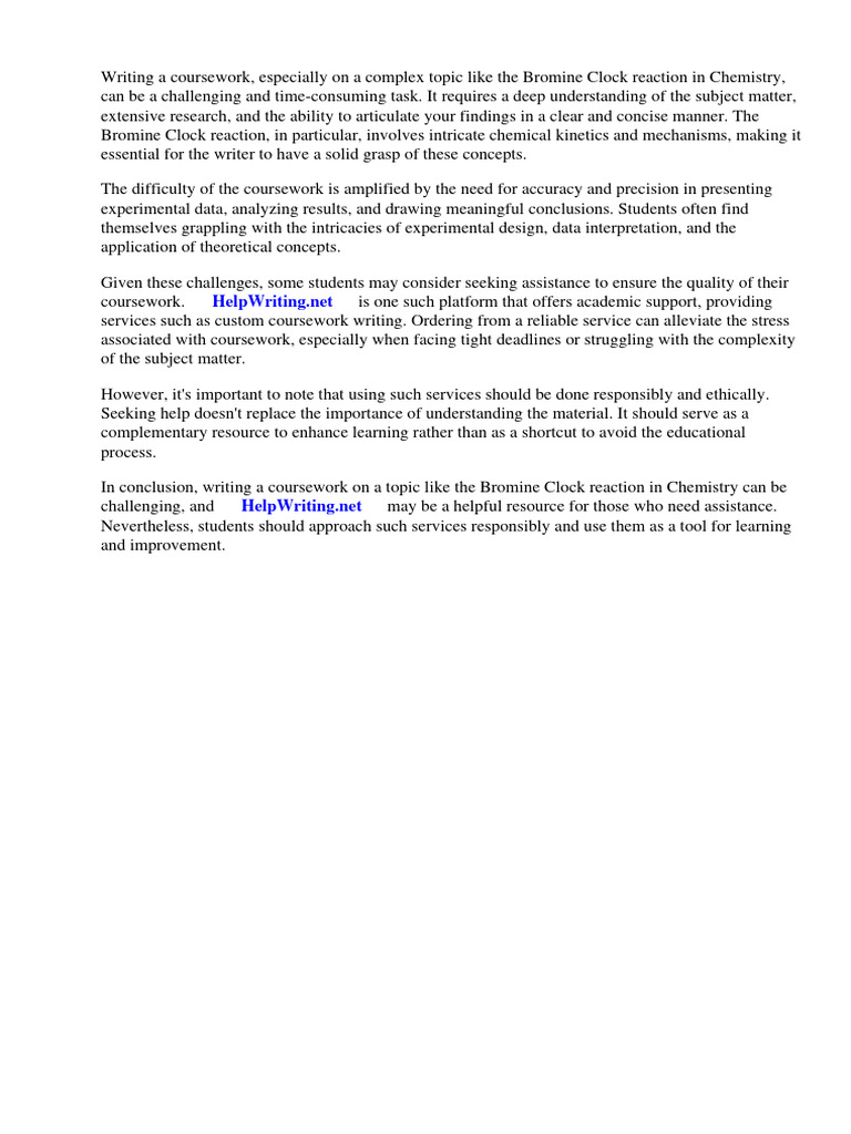 Chemistry Coursework Bromine Clock | Download Free PDF | Physical ...