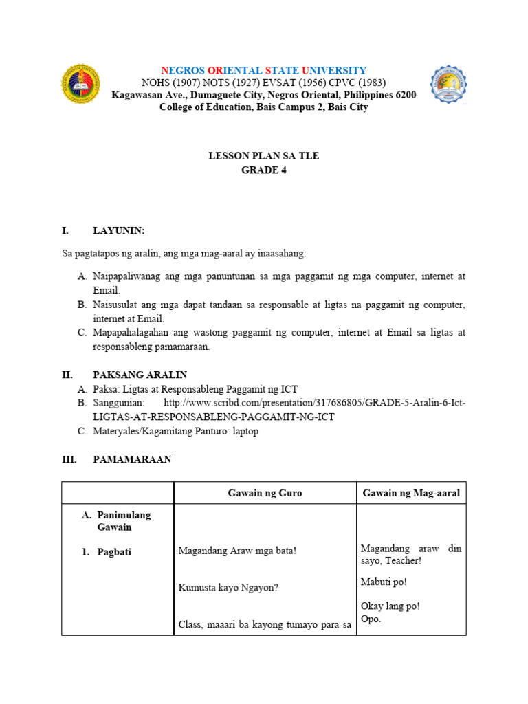 BEED 10 - Group 1 Detailed Lesson Plan | PDF