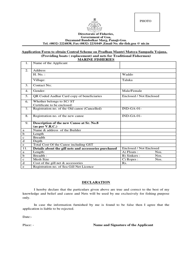 Application Forms Providing Boats Replacement and Nets For Traditional ...