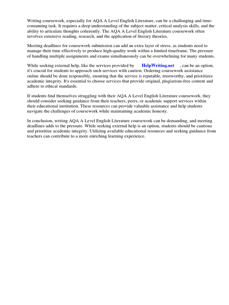 AQA A Level English Lit Coursework Tips | PDF | Celtic Britons | Linked In