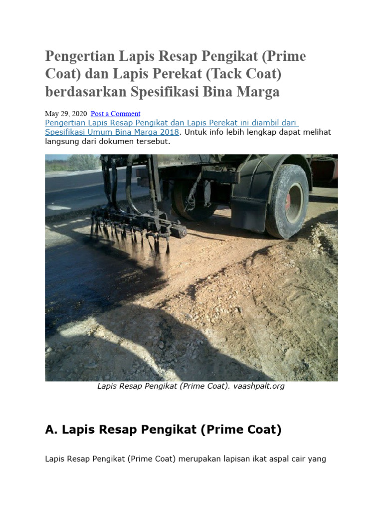 Pengertian Lapis Resap Pengikat | PDF