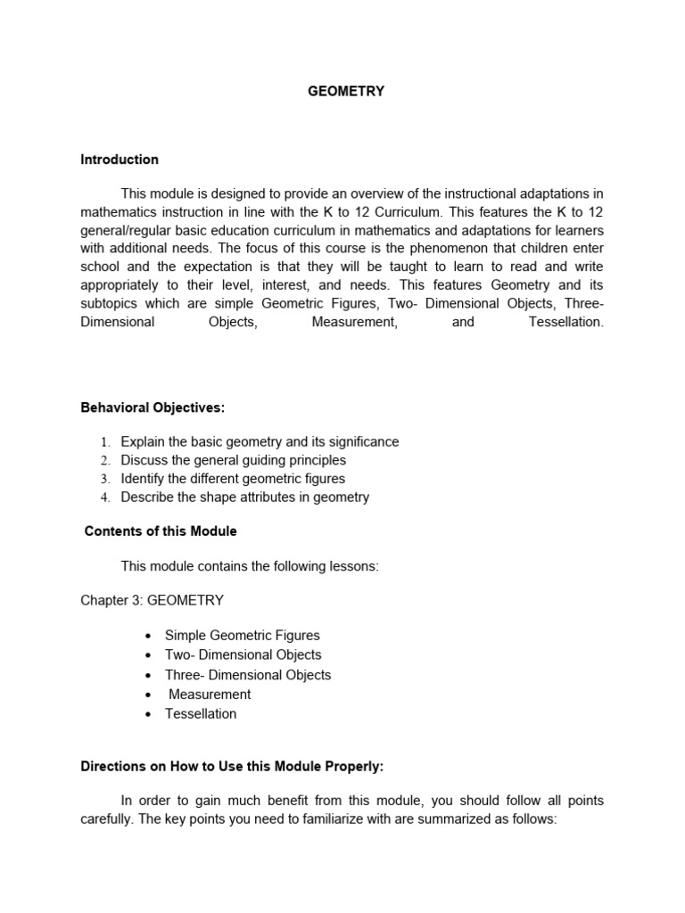 Group 3 Handout Geometry | PDF | Line (Geometry) | Shape