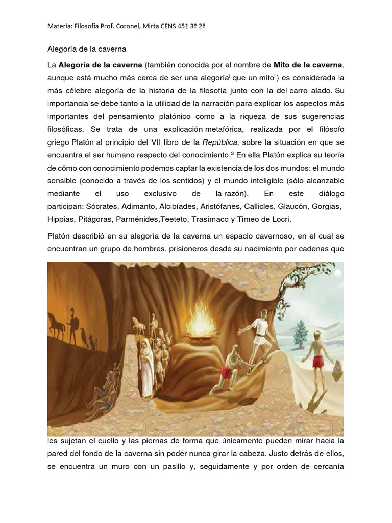 Texto de Alegoría de La Caverna | PDF