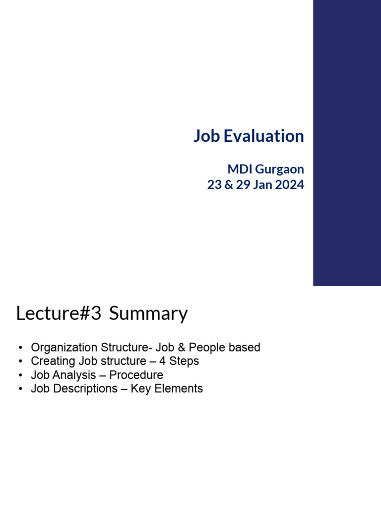 4 - Job Evaluation - 23 - 29 Jan2024 | PDF | Evaluation | Knowledge