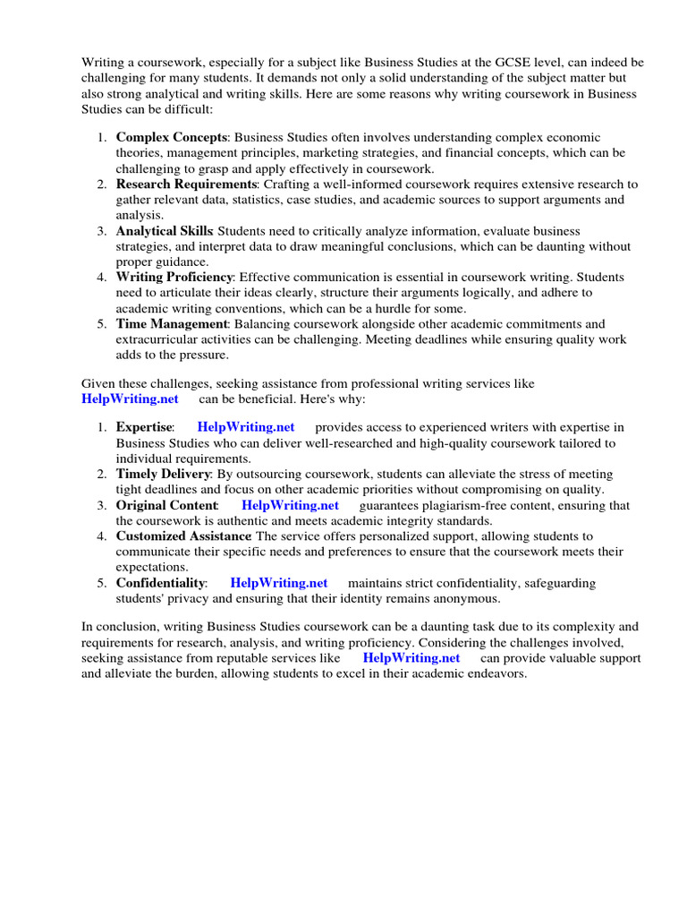 GCSE Business Studies Coursework Guide | PDF | Advertising | Discrimination