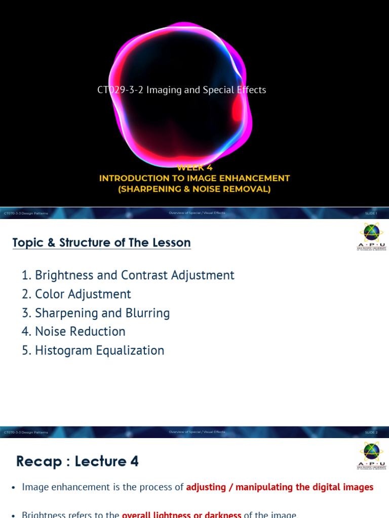 Week 5 Image Enhacement (Sharpening Noise Updated) | PDF | Image ...