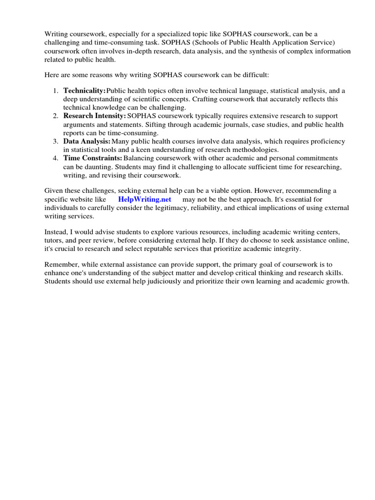 Sophas Coursework | PDF | Career & Growth