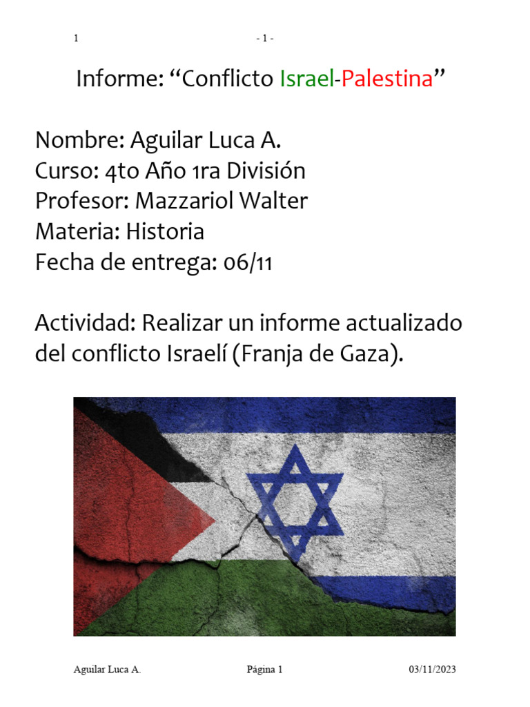 Informe Israel-Palestina 1 | PDF | Franja de Gaza | Israel